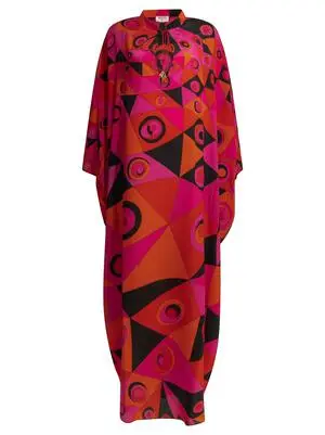 Emilio Pucci Occhi' Silk Caftan Dress - Fuchsia
