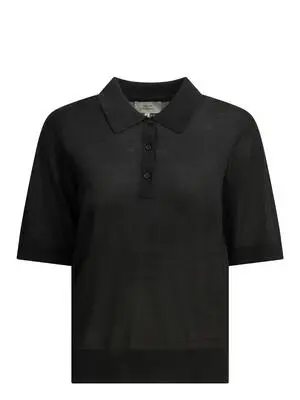 Loulou De Saison Knit Polo - Black