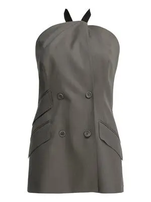 Max Mara Sleeveless Wool Gabardine Jacket - Grey