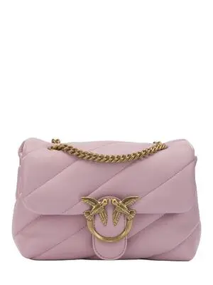 Pinko Pinko Leather Crossbody Bag With Gold Tone Hardware Pink