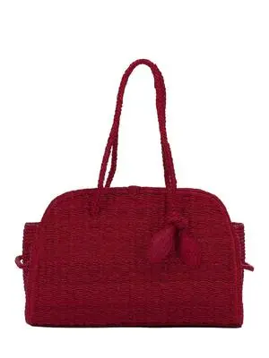Jacquemus Le Turismo Medium Raffia Handbag - Red