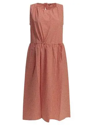 Apuntob Gingham Check Midi Dress - Red