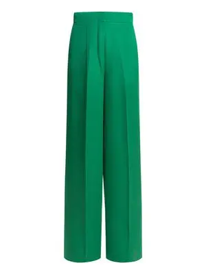 Max Mara Silk Tailored Wide-leg Trousers - Green