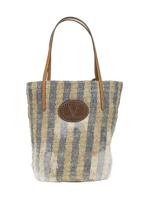 VALENTINO Valentino Garavani VLogo Raffia Shoulder Bag