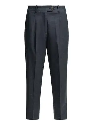 CIRCOLO 1901 Tailored Cotton-linen Blend Trousers - Blue