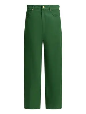 Max Mara Cotton-linen Blend Casual Trousers - Green