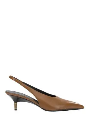 Khaite Bella 55mm Slingback With Sculpted Wedge - Brown