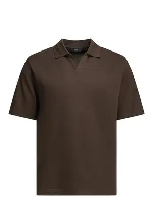Herno Buttonless Short Sleeve Polo Shirt - Brown