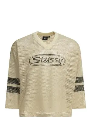 StÜssy Mesh Jersey With Graphic Detail - Beige