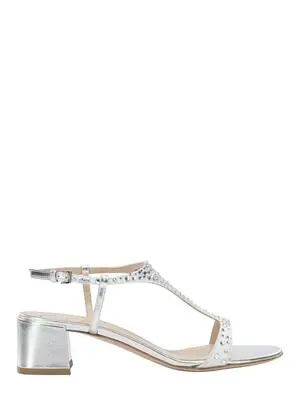 NINALILOU Embellished Crystal Sandals - Silver