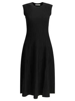 MAX MARA Max Mara Pure Ribbed Knit Fit & Flare Midi Dress