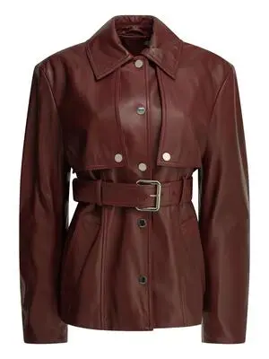 Max Mara Leather Two-piece Jacket - Bordeaux