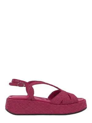 PONS QUINTANA Woven Leather Sandals - Fuchsia
