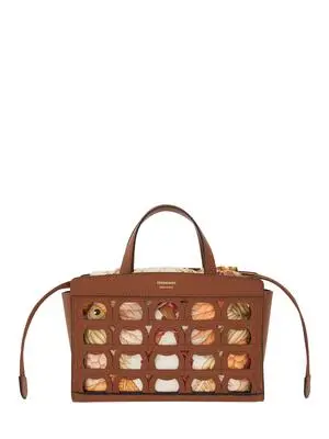 FERRAGAMO Ferragamo Mini Tote Bag With Gancini Perforations Brown