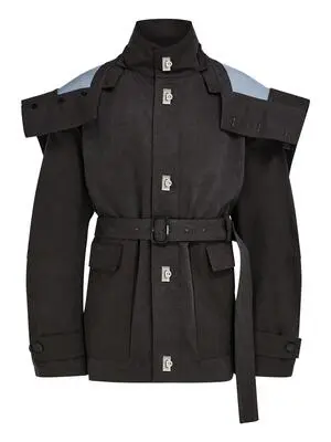 FERRAGAMO Cropped Parka With Hood - Brown