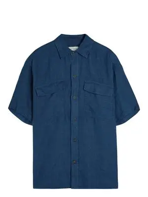Oliver Spencer Patch Pocket Linen Shirt - Navy