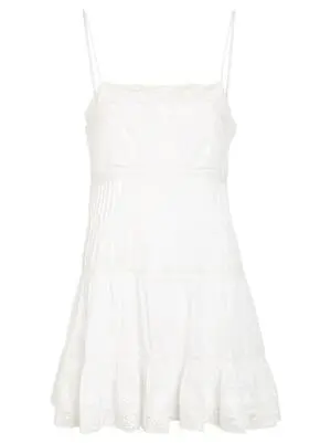 LoveShackFancy Zuri Embroidered Cotton Mini Dress - White