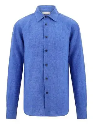 FERRAGAMO Linen Shirt - Blue