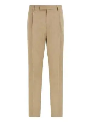 FERRAGAMO Silk And Wool Tailored Trousers - Red