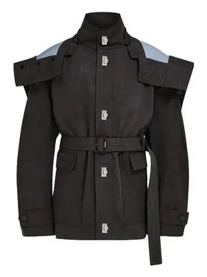 FERRAGAMO Cropped Parka With Hood - Metallic