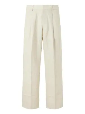 Nn07 Kay 1454 Straight-leg Pleated Linen Trousers - Neutrals