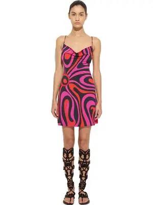 Emilio Pucci Pucci Marmo Print Mini Dress Pink
