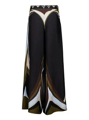 Emilio Pucci Pucci Fari Print Silk Palazzo Pants Multicolour