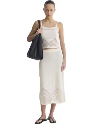 Everlane Lace-knit Maxi Skirt - Bone
