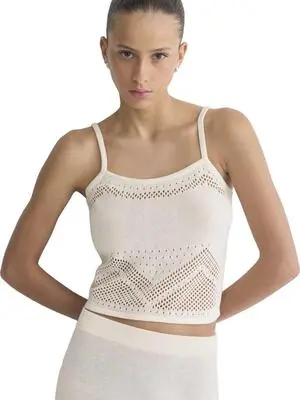 Everlane Everlane Lace-Knit Cami Top Bone