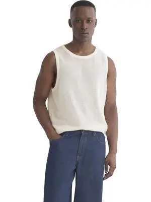 Everlane Textured Knit Tank Top Sweater - Bone