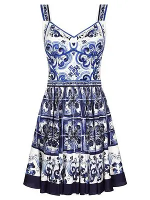 Dolce & Gabbana Majolica Print Bustier Dress - Multicolor