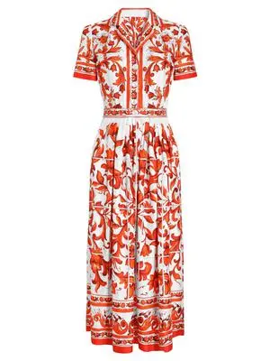 Dolce & Gabbana Majolica-print Twill Shirt Dress - Multicolor