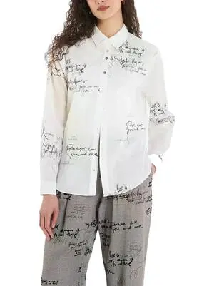 Desigual Handwritten Print Shirt - White