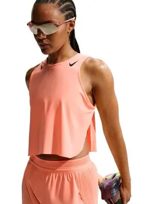 Nike Aeroswift Dri-fit Adv Cropped Running Tank Top - Orange