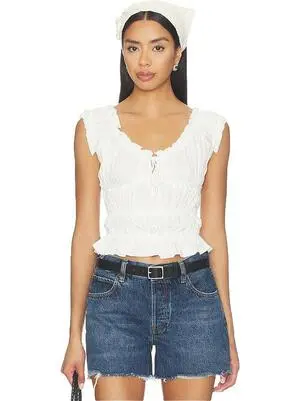 MORE TO COME Kristie Ruched Top - White