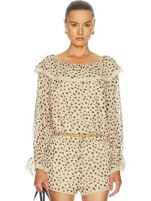 Posse Priscilla Blouse Print Silk - Cheetah