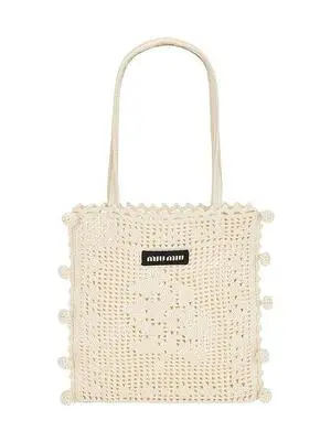 MIU MIU Miu Miu Filet Crochet Tote Bag