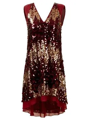 GLAM ON YOU Glam On You Avery Sequined V-Neck Dress