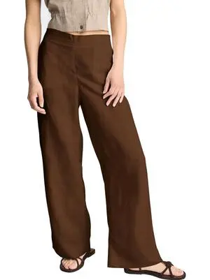 KENNETH COLE Kenneth Cole Linen Blend Wide Leg Pull-On Pants