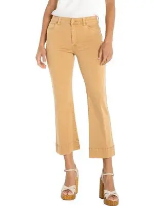 LIVERPOOL Hannah Crop Flare Jeans - Straw