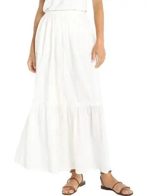 LIVERPOOL Liverpool Tiered Maxi Skirt With Eyelet Embroidery