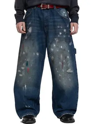 JADED LONDON Cinch Painter Baggy Jeans - Blue