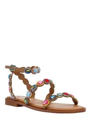 Steve Madden Tawnie Embellished Ankle Strap Sandals - Bright Multi