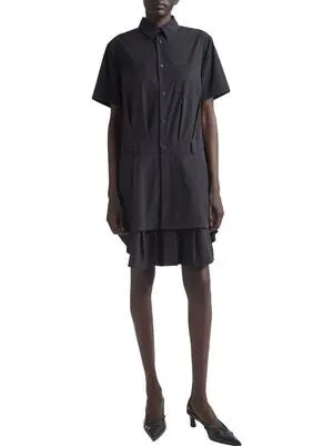 Noir Kei Ninomiya Typewriter Tiered Shirtdress - Black