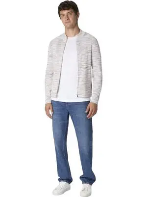 Missoni Ribbed Mock Neck Zip-up Cardigan With Space-dye Texture - Multicoloured