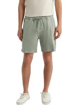 ALEX CRANE Caza Featherweight Knit Organic Cotton Drawstring Shorts - Riverstone