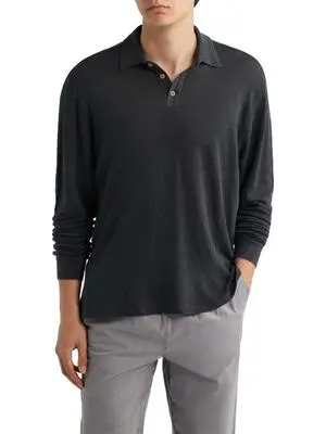 ALEX CRANE Linen Long Sleeve Polo