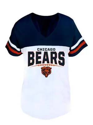 Profile Chicago Bears Split Body V-neck T-shirt - Navy
