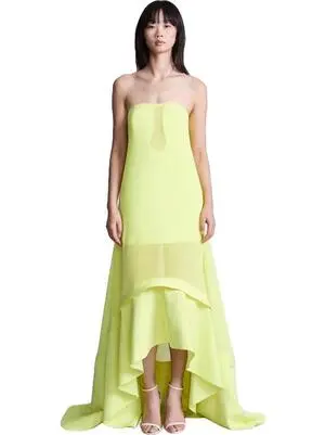 Bcbgmaxazria Farrah Gown Strapless Chiffon Floor-length Gown - Firefly