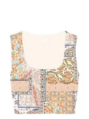 LEZAT Sara Organic Cotton Bra Top - Floral Patchwork